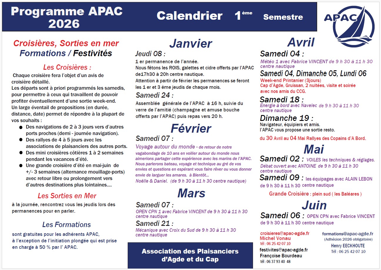 Fye-verso S1 -2026 – APAC Association des Plaisanciers d'Agde et du Cap